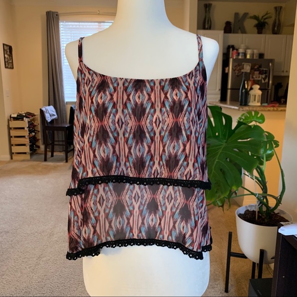 Full Tilt | Tops | Multi Color Crop Tank Layered With Back Design ...